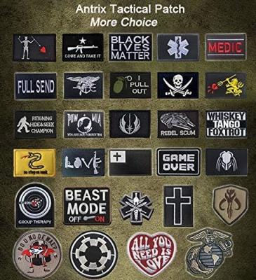 China Shield Bounty Hunter Embroidered Emblem Badge Patch Hook & Loop Tactical Patch for Caps Jersey Jeans Jacket -Green for sale