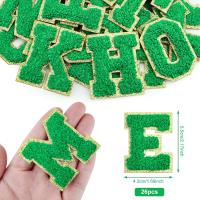China Wholesale Hat Patches With Adhesive Customization Self Adhesive Chenille Letter Patches Deep Green Embroidery Patches for sale