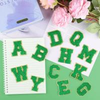 China Wholesale Hat Patches With Adhesive Customization Self Adhesive Chenille Letter Patches Deep Green Embroidery Patches for sale