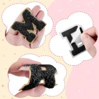 China DIY Iron on Embroidered Glitter Adhesive Embroidery Patches Hair Clips Selfadhesive Patches 3D Chenille Patch for sale