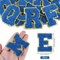 China Custom Self Adhesive Chenille Letter Patches A-Z Chenille Letters for Fabric Shoes Bags (Deep Blue) Chenille Woven Patches for sale