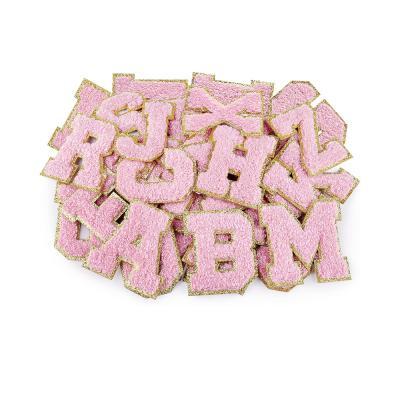 China Alphabet Patches Quickly Produce Samples Glitter Selfadhesive Embroidery Patches Iron on Custom Patches for sale