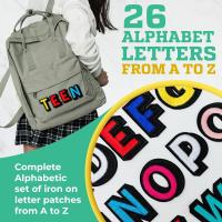 China Colorful Rainbow Alphabet Shadow Letters Embroidered Clothing Logo Patch Custom Sequin Chenille Iron on Patches for Hats for sale