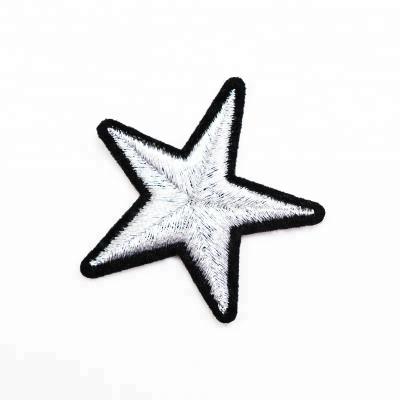 China Wholesale Silver Metallic Embroidered Star Patches for sale