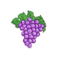 China Fresh Grape Embroidered Patches with Beads PU Iron-on Decorations for Uniforms Mainly Fabric Material for sale