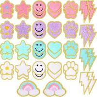 China High Quality Iron-On Patches From China Factory Various Embroidered Insects Flowers Bootheart Star Designs on Fabric for Hat Use for sale