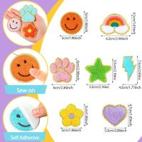 China High Quality Iron-On Patches From China Factory Various Embroidered Insects Flowers Bootheart Star Designs on Fabric for Hat Use for sale