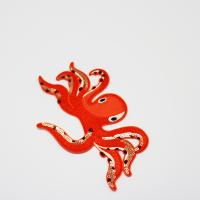 China Low MOQ Glitter Varsity Patches Embroidery Iron on Patch Embroidery Wholesale Custom Octopus Embroidery Patch for sale