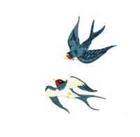 China Customized Bird Embroidery Eco-Friendly Canvas Chenille Sew-On Fabric Patches for sale