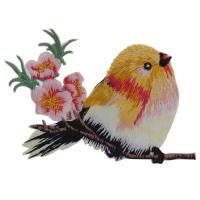China Customized Bird Embroidery Eco-Friendly Canvas Chenille Sew-On Fabric Patches for sale