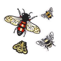 China New Design 3D Bee Insect Patch Chenille Embroidery Patches with Letter Logo Customizable Parches De Girasol for DIY Clothing for sale