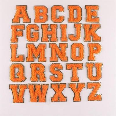 China High Quality Applique Patches Glitter Iron-on Cartoon Flower Towel Embroidery Embellished Letter Patches for sale