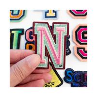 China Low MOQ  Sorority Chenille Patches Rhinestone Wedding Applique  Custom 3d Letter Patches Chenille Patches for sale
