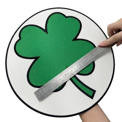 China Professional Custom Eco-Friendly Computer Embroidered Fabric Iron-On Four-leaf Clover Shape Embroidery Patches for sale