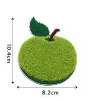 China Best Selling High Quality Eco-Friendly Custom Green Apple Pattern Chenille Embroidery Patch Sew-On Fabric Jeans Clothes for sale