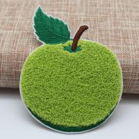 China Best Selling High Quality Eco-Friendly Custom Green Apple Pattern Chenille Embroidery Patch Sew-On Fabric Jeans Clothes for sale