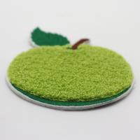 China Best Selling High Quality Eco-Friendly Custom Green Apple Pattern Chenille Embroidery Patch Sew-On Fabric Jeans Clothes for sale