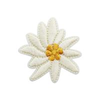 China Beautiful Luxury Logo Embroidery Patch Personalized Chrysanthemum Floral Applique Fabric Badge with Embroidered Technics for sale