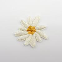 China Beautiful Luxury Logo Embroidery Patch Personalized Chrysanthemum Floral Applique Fabric Badge with Embroidered Technics for sale