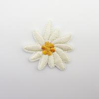 China Beautiful Luxury Logo Embroidery Patch Personalized Chrysanthemum Floral Applique Fabric Badge with Embroidered Technics for sale