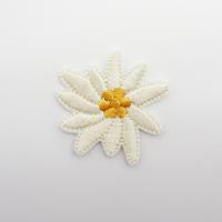 China Beautiful Luxury Logo Embroidery Patch Personalized Chrysanthemum Floral Applique Fabric Badge with Embroidered Technics for sale