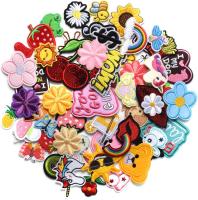 China Cute Embroidered Dinosaur Iron-On Sew-On Patches PVC Fabric Applique for Clothes Dresses Hats Jeans Backpacks for sale