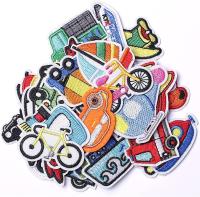 China Cute Embroidered Dinosaur Iron-On Sew-On Patches PVC Fabric Applique for Clothes Dresses Hats Jeans Backpacks for sale