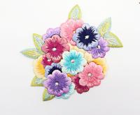 China Three-Dimensional Applique Flower Embroidery Badge Flower Patches for Clothes for sale