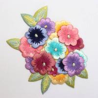 China Three-Dimensional Applique Flower Embroidery Badge Flower Patches for Clothes for sale