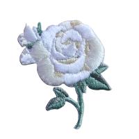 China High Quality Customized Heat Cut Embroidery Rose Flower Patch for Garment for sale