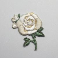 China High Quality Customized Heat Cut Embroidery Rose Flower Patch for Garment for sale