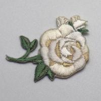 China High Quality Customized Heat Cut Embroidery Rose Flower Patch for Garment for sale