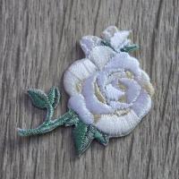 China High Quality Customized Heat Cut Embroidery Rose Flower Patch for Garment for sale