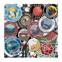China Custom BOY and GIRL SCOUT Embroidered Patch Stick Organza Flowers Appliques on Letters Custom Embroidery Patch for sale