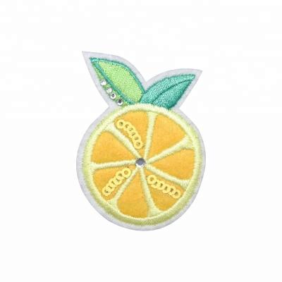 China Crystal 3D Logo Latest Lemon Embroidery Sequin Patch for sale