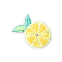 China Crystal 3D Logo Latest Lemon Embroidery Sequin Patch for sale