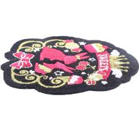 China Pink Marry Rabbit Magician Hand Embroidery Brooch Badges Clothing Bullion Wire Fashion Jacket Embroidered for sale