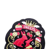 China Pink Marry Rabbit Magician Hand Embroidery Brooch Badges Clothing Bullion Wire Fashion Jacket Embroidered for sale