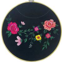 China Home Decoration Embroidery Circle With Flower Machine Embroidery Craft for Inner Decoration for sale