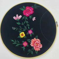 China Home Decoration Embroidery Circle With Flower Machine Embroidery Craft for Inner Decoration for sale