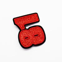 China Gold Metallic Thread Shinny Letters Embroidered Patch Digital Fabric Garment Logo Patch with Lace Decoration for sale