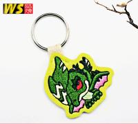 China Personalized Embroidery Keychain Custom Letter Logo Promotional Gift Woven Fabric Jet Key Tag Embroidered Key Ring for sale