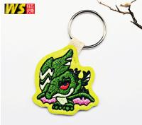 China Personalized Embroidery Keychain Custom Letter Logo Promotional Gift Woven Fabric Jet Key Tag Embroidered Key Ring for sale