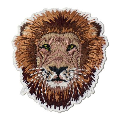 China Custom Logo Embroidery Lion Patch for Jacket Lion Patch for sale