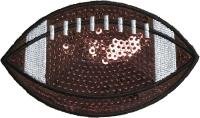 China Brown Sequin Football Patch for Clothing & Bags Custom Iron-On Embroidered Star Patches With OEM Model DIY Sequin Embellishment for sale
