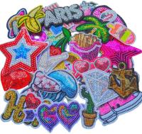 China Brown Sequin Football Patch for Clothing & Bags Custom Iron-On Embroidered Star Patches With OEM Model DIY Sequin Embellishment for sale