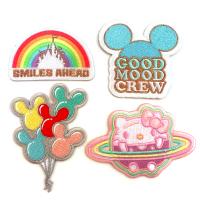China Low MOQ Large Size Holographic Iridescent High Frequency Tpu Patches ,Iron on Metallic Heat Press Custom for sale