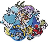 China Hot Sale Patch Embroidery Cloth Sticker  Animal Car Dinosaur Alien Creative Decoration Hook & Loop Patch for sale