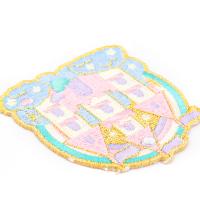 China Embroidered  Colored Castle Patch With Rhinestone Patch Iron on Patches for  Hats Clothing for sale