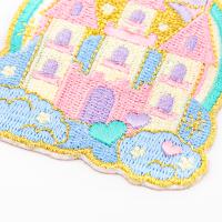 China Embroidered  Colored Castle Patch With Rhinestone Patch Iron on Patches for  Hats Clothing for sale